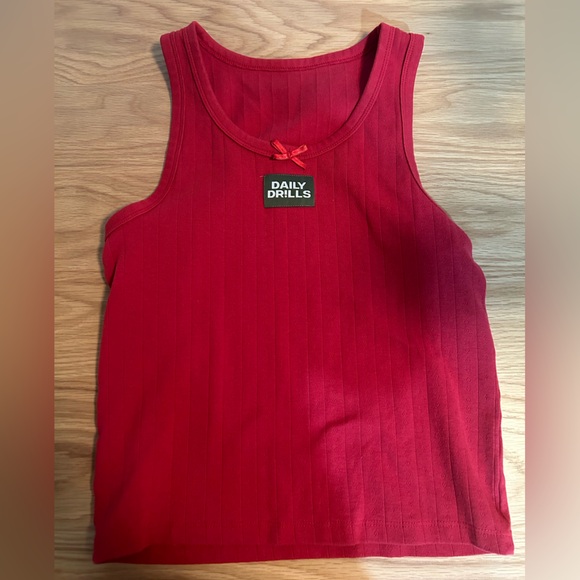 Daily Drills | Tops | Daily Drills Logo Tank Red Size Ml | Poshmark